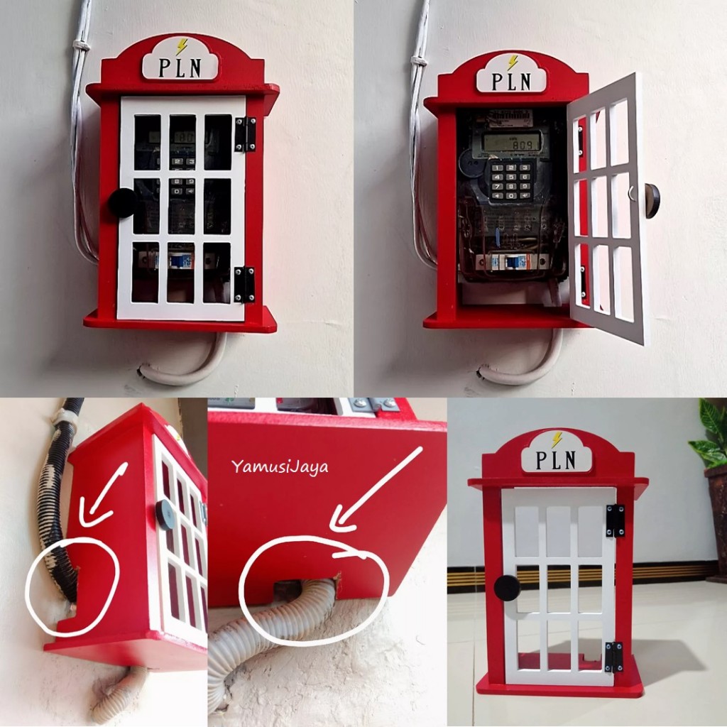 Jual Box Meteran LIstrik PLN Warna MERAH / Kotak Pelindung Meteran ...