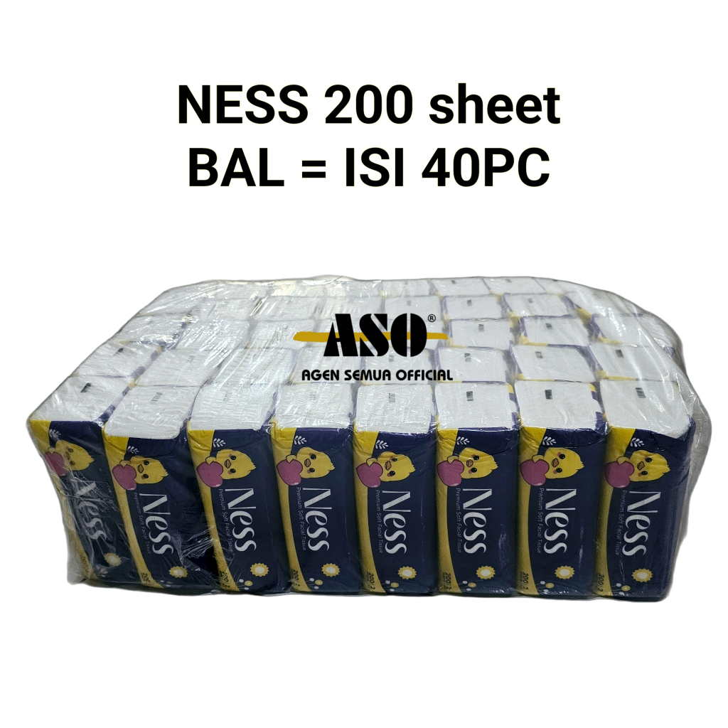 Jual [ BAL ] Tissue tisu NESS 200 sheet 2ply facial tissue 2ply ( ISI ...