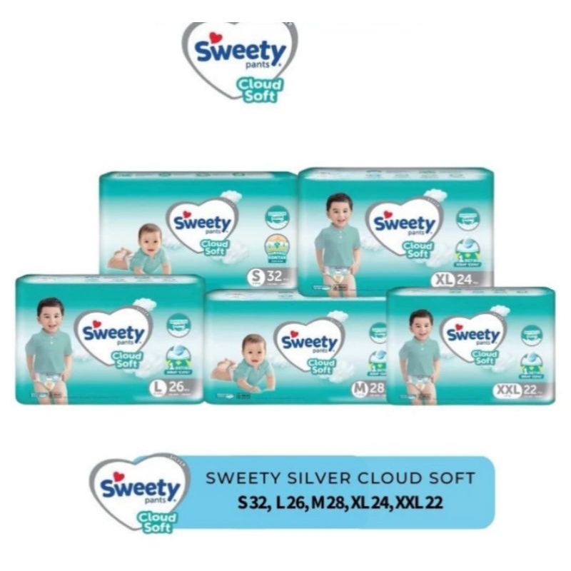 Jual SWEETY Silver Pants S32 M28 L26 XL24 XXL22 | Shopee Indonesia