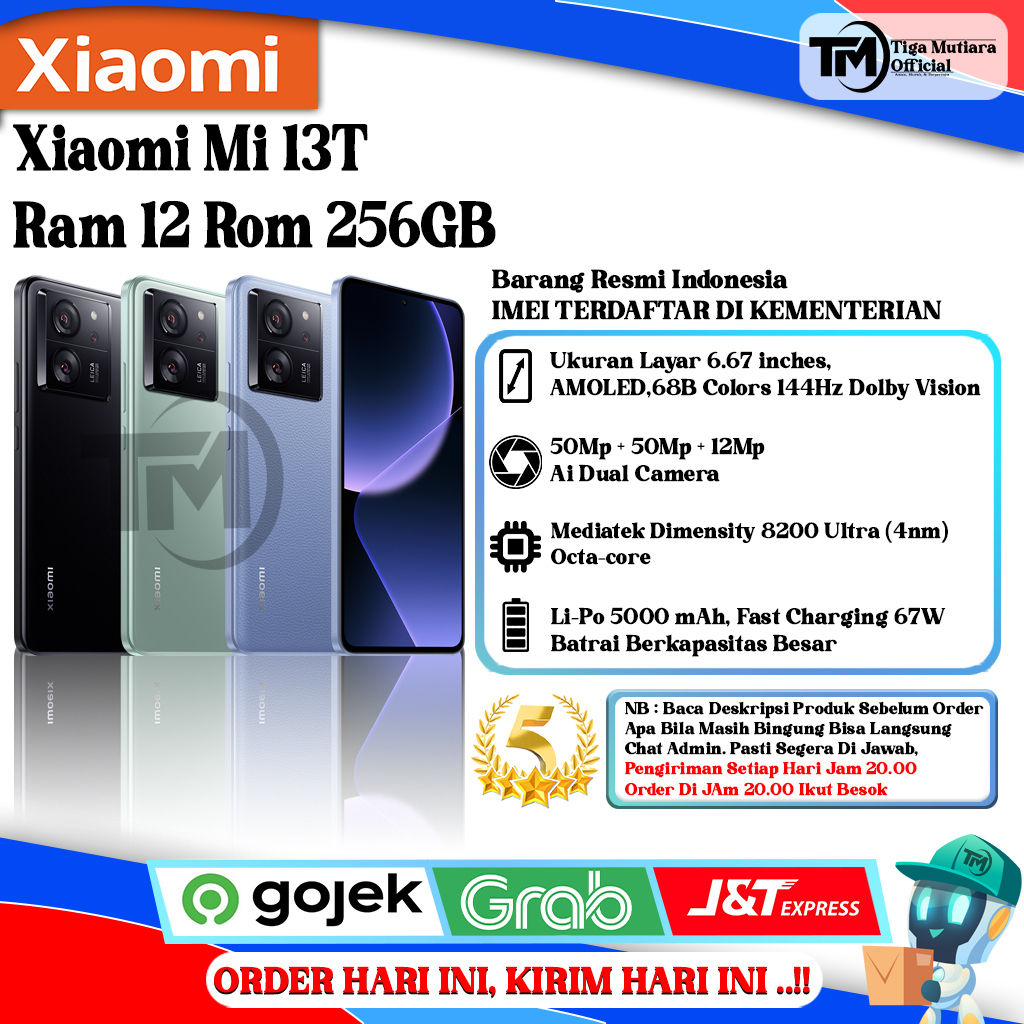 Jual Xiaomi Mi 13T Ram 12 Rom 256GB Segel Original & Bergaransi Resmi ...
