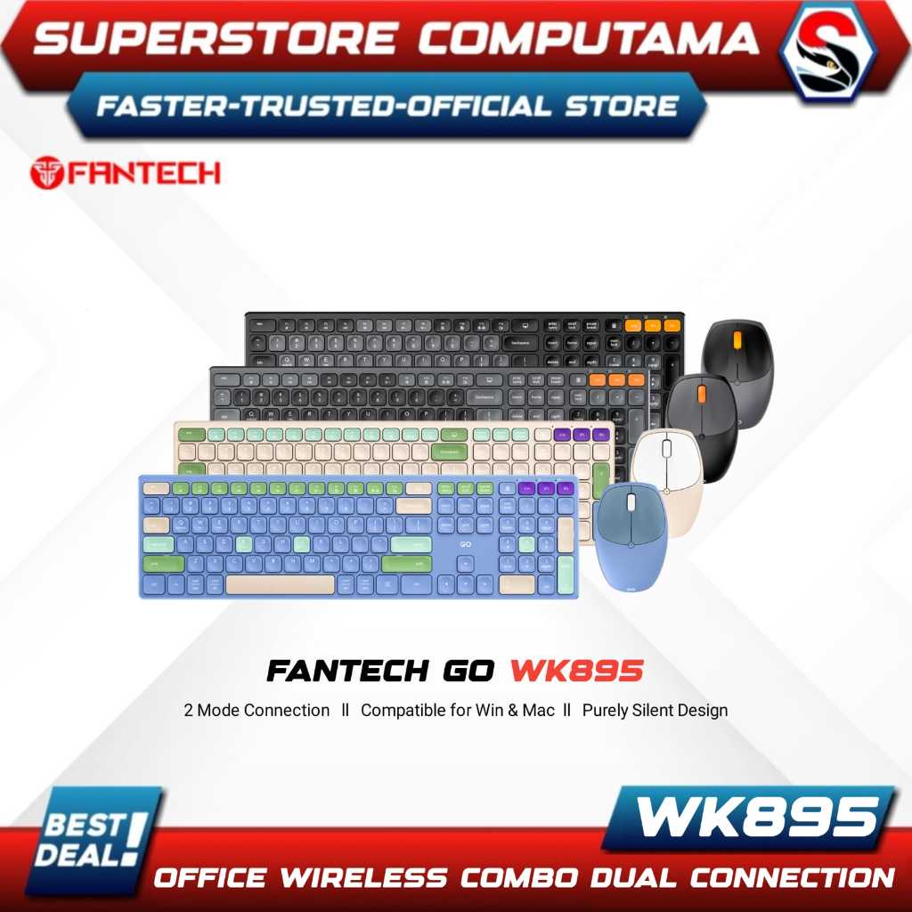 Jual FANTECH Combo 2in1 Keyboard Mouse Wireless Fantech GO POP Series WK895 | Shopee Indonesia