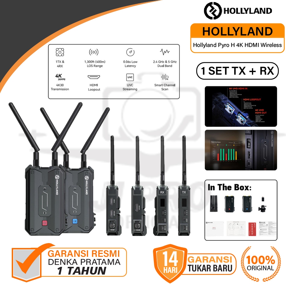 Jual Hollyland Pyro H 4K HDMI Wireless Video Transmission System Transmitter TX / Receiver RX ...