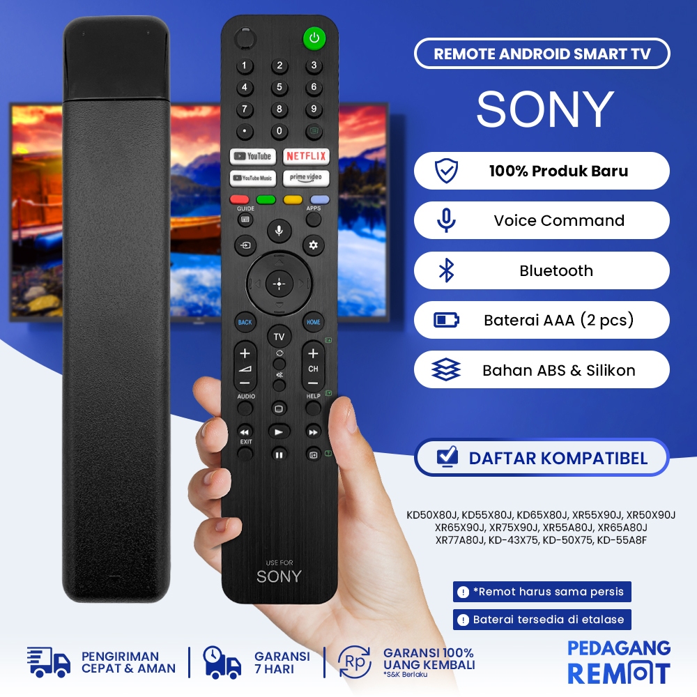 Jual Remot Remote TV Sony Bravia LCD LED Smart TV RMF-TX520P RMF-TX520U Support Google Voice ...