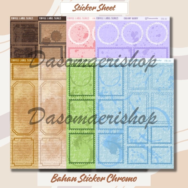 Jual Sticker Sheet Aesthetic Coffee Label Series Stiker Tema Coffee ...