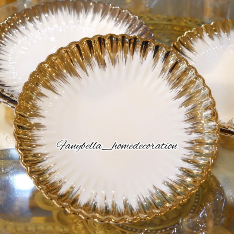 Jual PIRING SET PUTIH GOLD MEWAH IMPORT | Shopee Indonesia