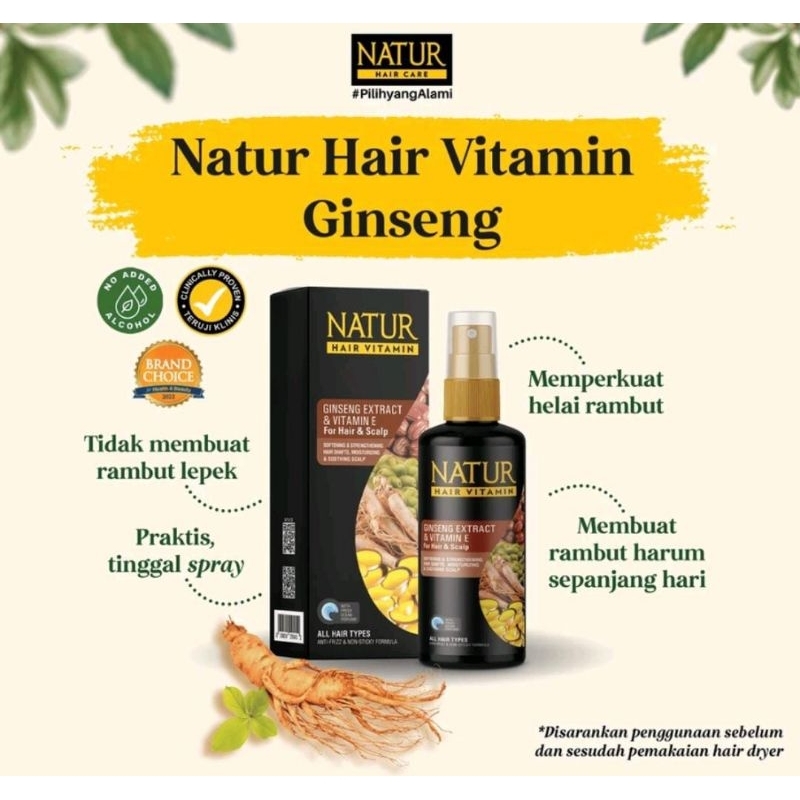 Jual VyeShopp | Natur Hair Vitamin Ginseng 80 ml - Vitamin Rambut ...