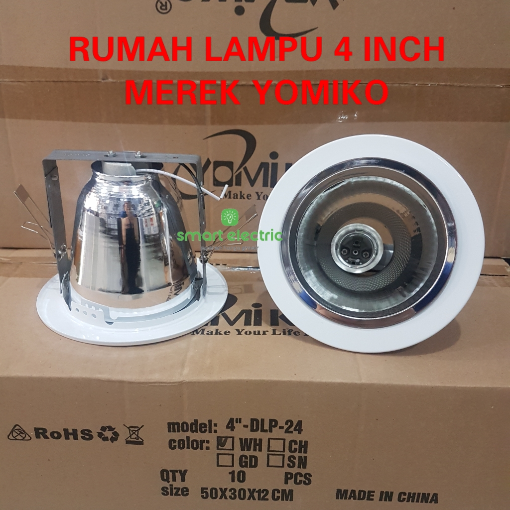 Jual Yomiko Downlight 4" Inch Putih Rumah Lampu Kap Sarang Bulat LED ...