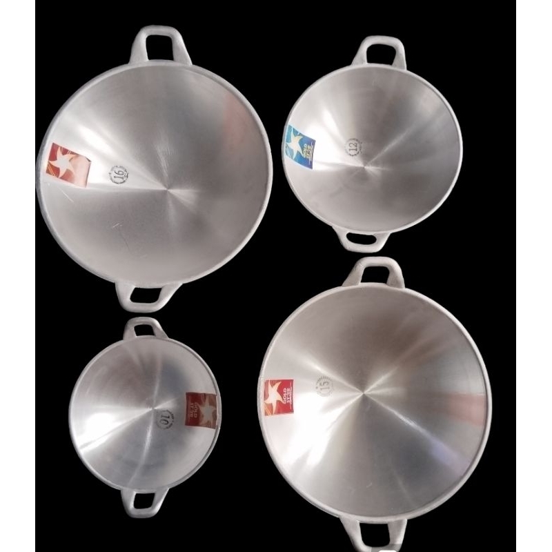 Jual Kuali/wajan/panggorengan ceper berukuran 10,12,15,16star gold ...