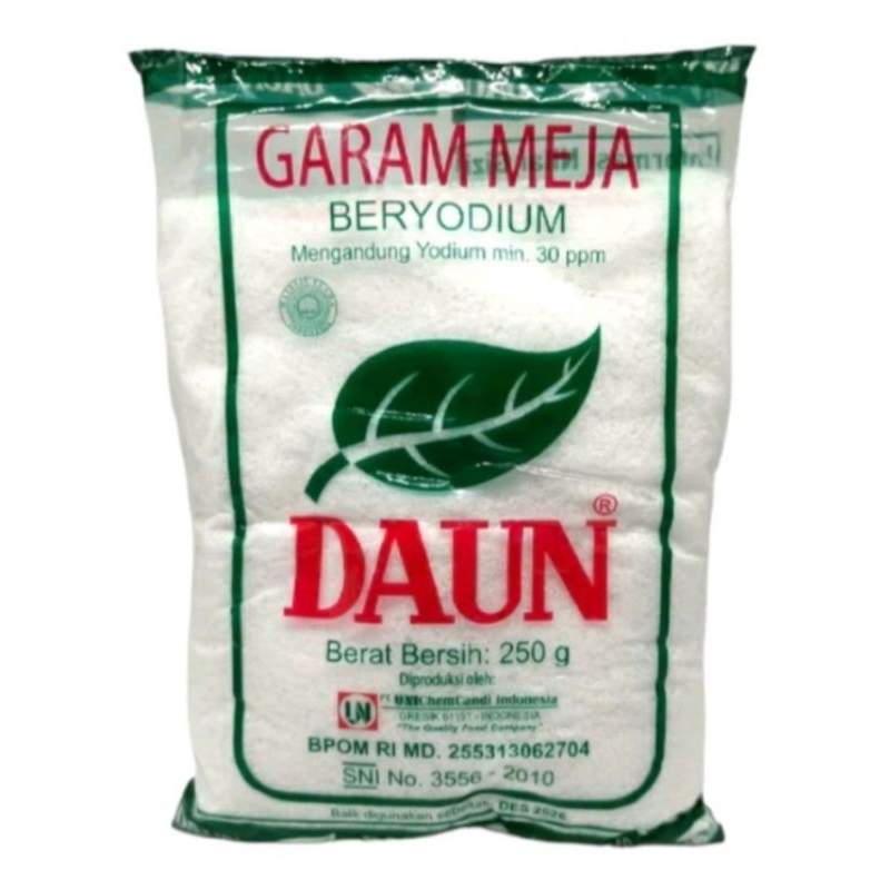 Jual Garam Meja Beryodium DAUN 250 gr | Shopee Indonesia