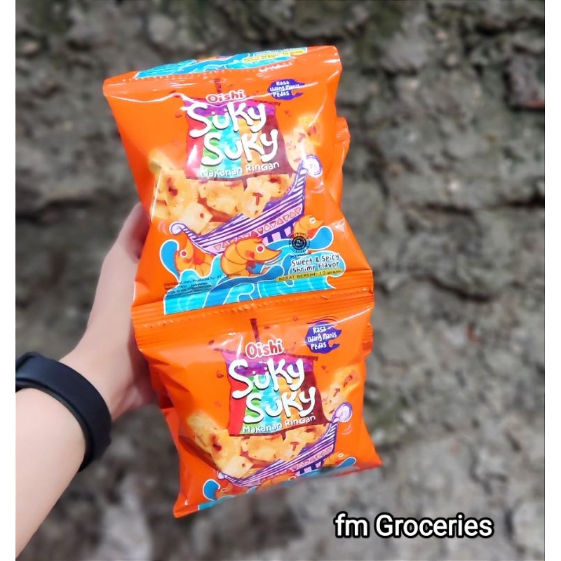 Jual Oishi Suki Suki Snack Rasa Udang pedas isi 10 pack | Shopee Indonesia