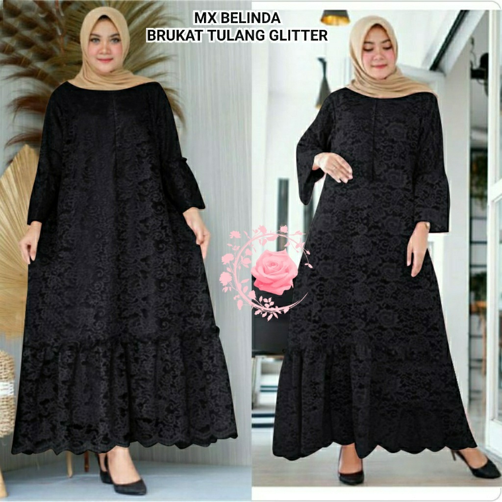 Jual Gamis jumbo Wanita LD 140 mewah brukat big size kondangan Maxi ...