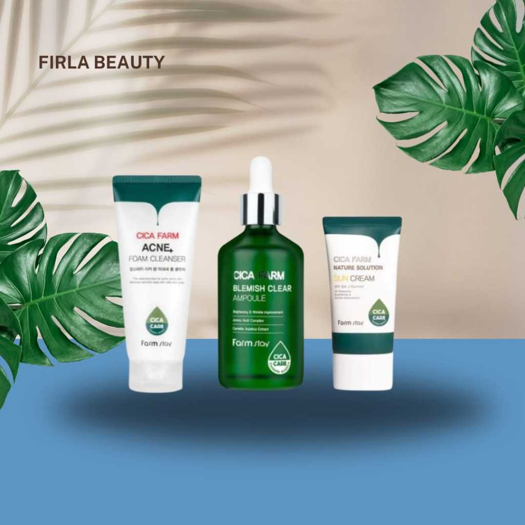 Jual Farmstay Cica farm blemish clear ampoule / sunscreen SPF 50 ...