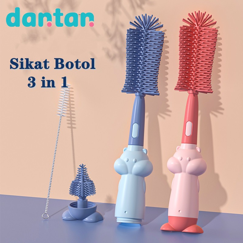 Jual DanTan Sikat Botol Set 3 in 1 Sikat Cuci Botol Bayi Silicon ...