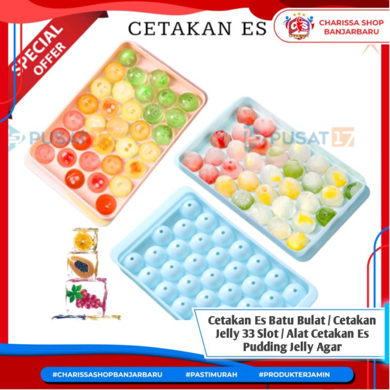 Jual Cetakan Es Batu Bulat / Cetakan Jelly 33 Slot / Alat Cetakan Es ...