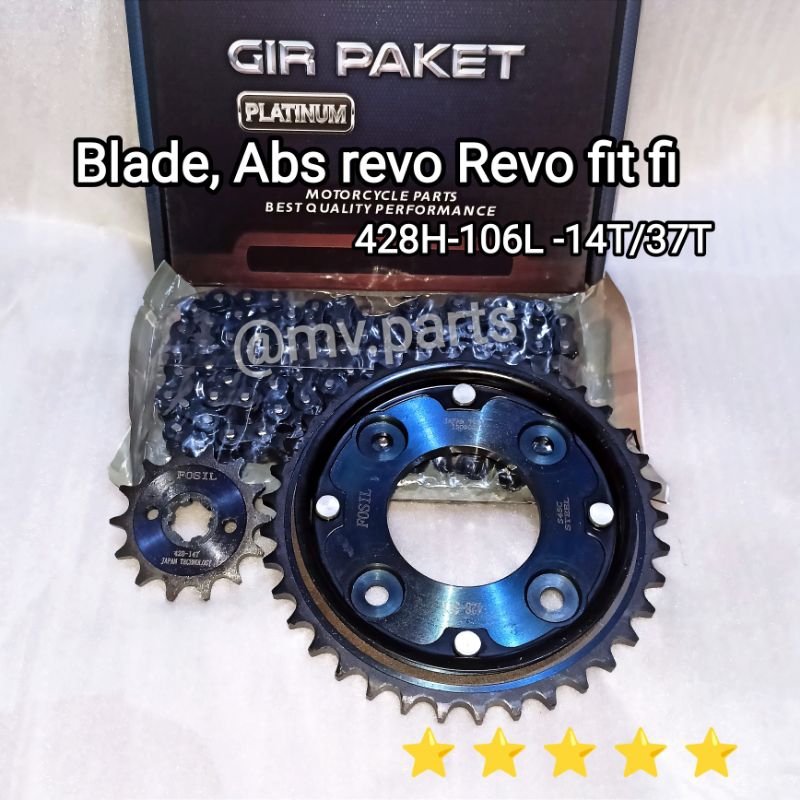 Jual Gir set Girset Gear set Paket Titanium biru revo Absolute Revo ...