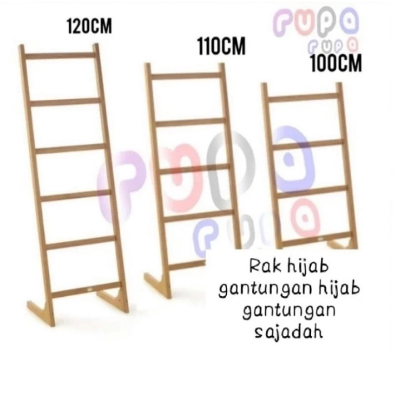 Jual ladder hanger tangga kayu rak gantungan sejadah / rak gantung ...