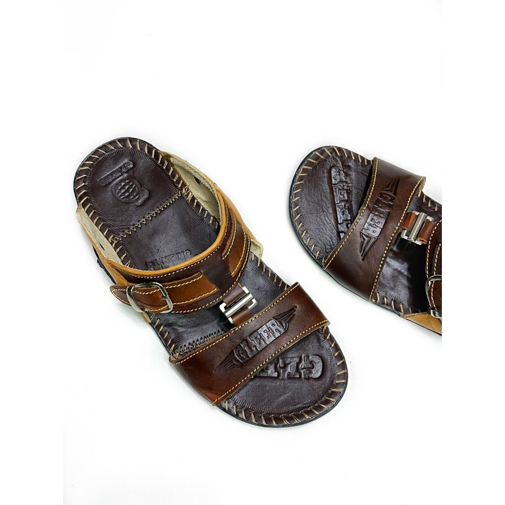 Jual Sendal gesper kulit sapi asli 100% sandal pria awet original GLEER ...