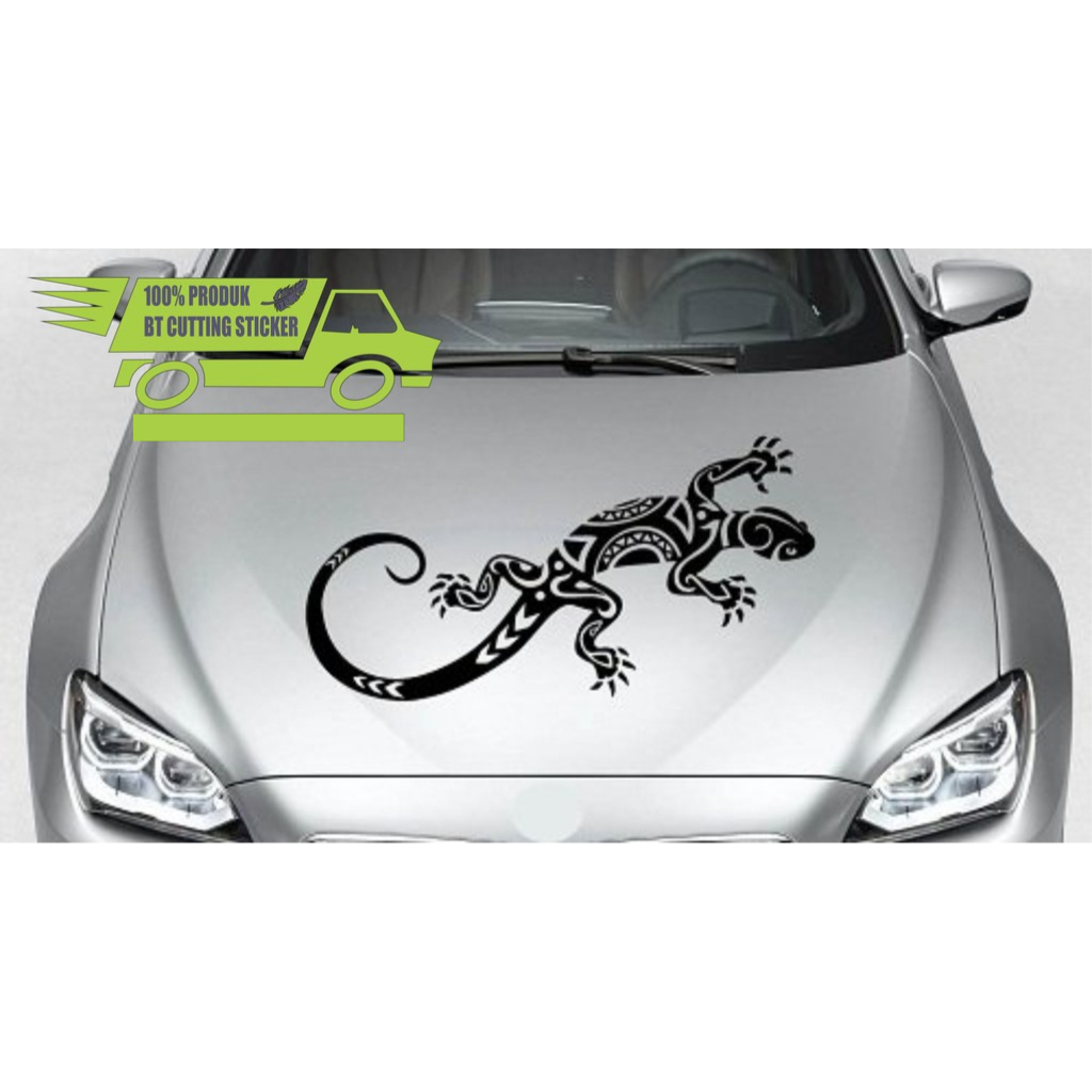 Jual stiker mobil car stiker kap depan model cicak stiker mobil stiker ...