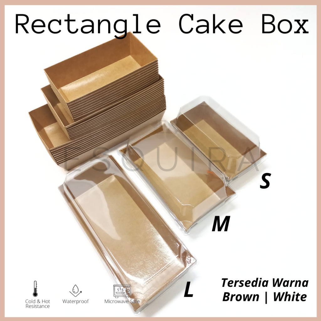 Jual Rectangle Paper Cake Box Tray + LID Clear 10 pcs | Shopee Indonesia