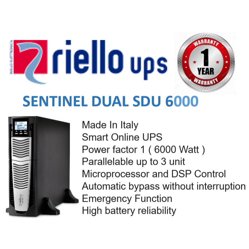 Jual UPS Riello Tipe Sentinel Dual SDU 6000 / UPS RIello Sentinel Dual ...