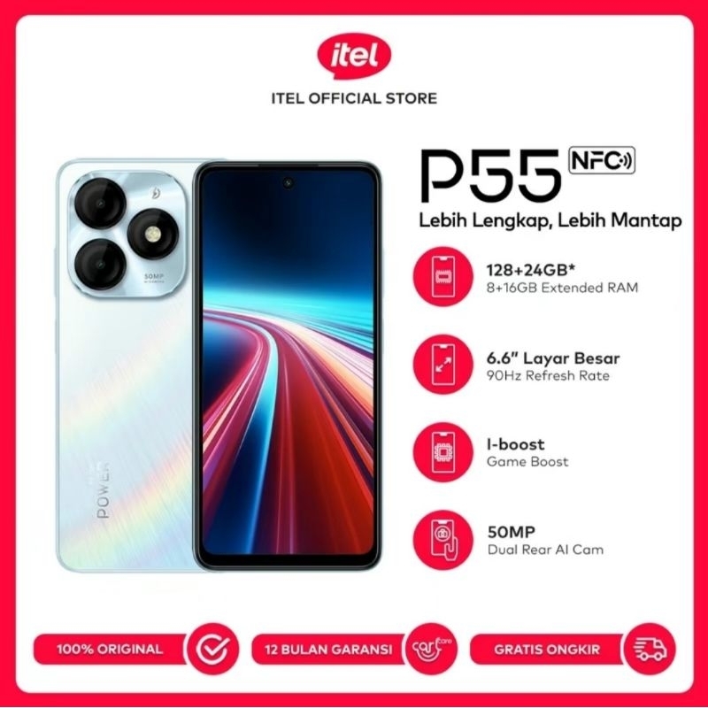 Jual Itel P55 NFC RAM 8 + 128GB / 8+256GB - Layar 90Hz Punch Hole | Shopee Indonesia
