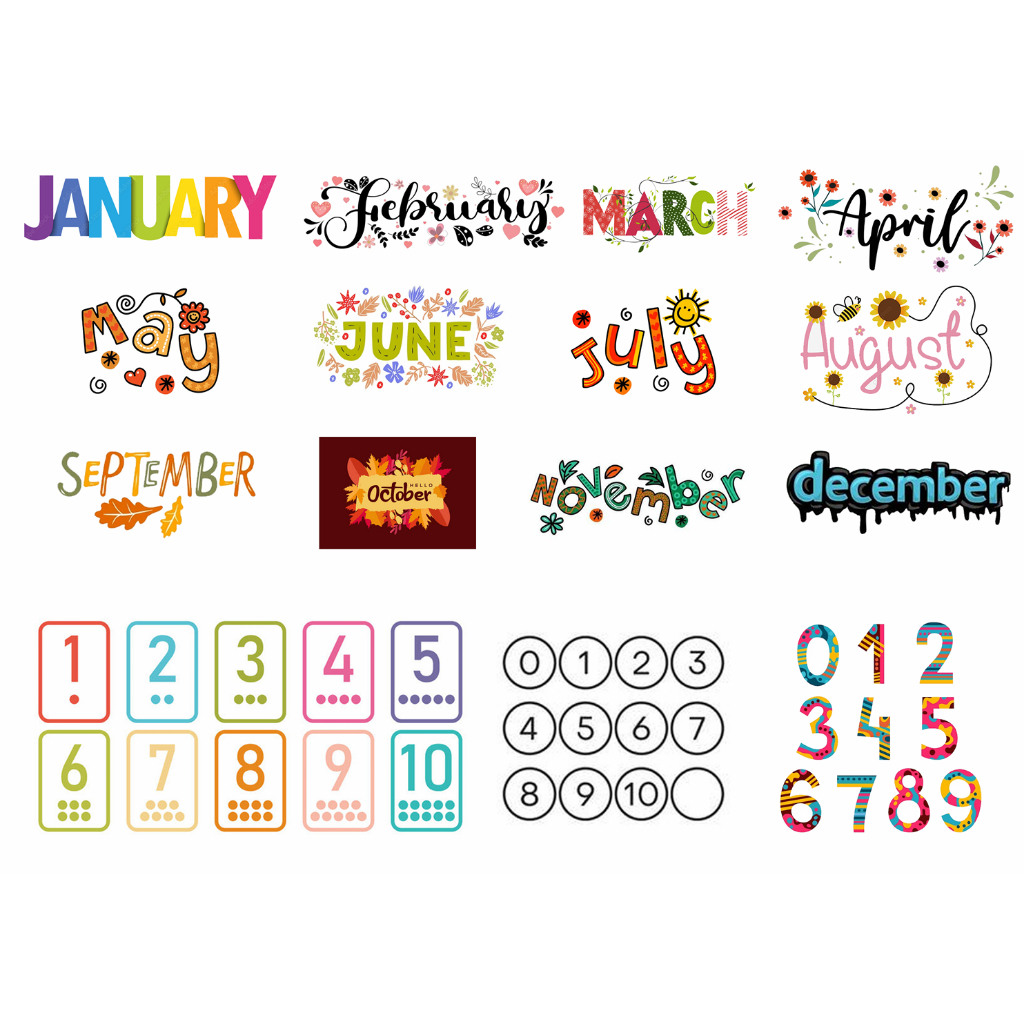 Jual Stiker Nama Bulan Kalender / Stiker Scrapbook / Stiker Journaling ...