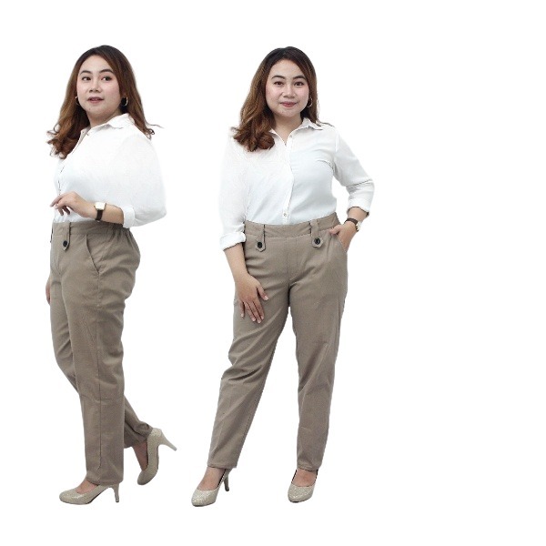 Jual Putri Nasya - Celana Big Size Panjang Ukuran 8L,6L,5L,4L,2L,XL,S Fit To L Warna Cream Moca ...