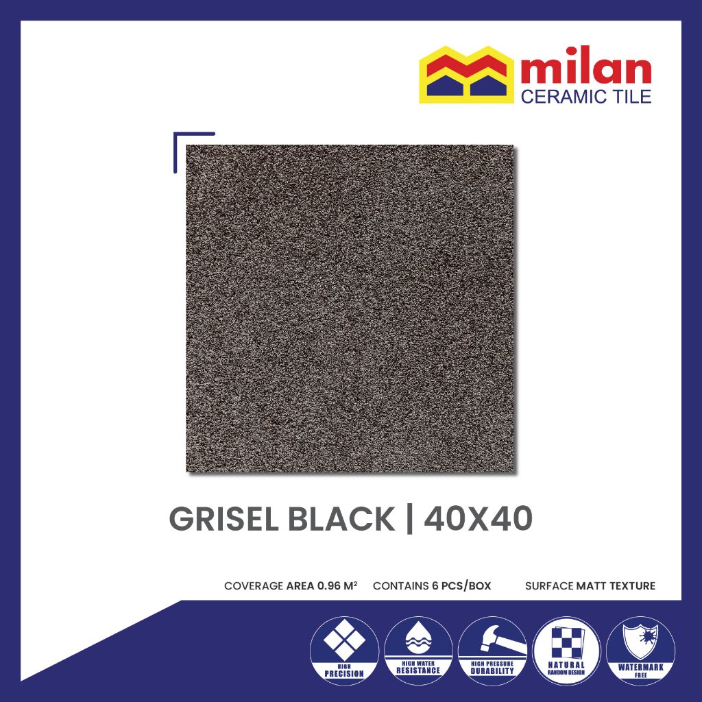 Jual MilanTiles - MILAN Grisel Black l 40x40 cm | Shopee Indonesia