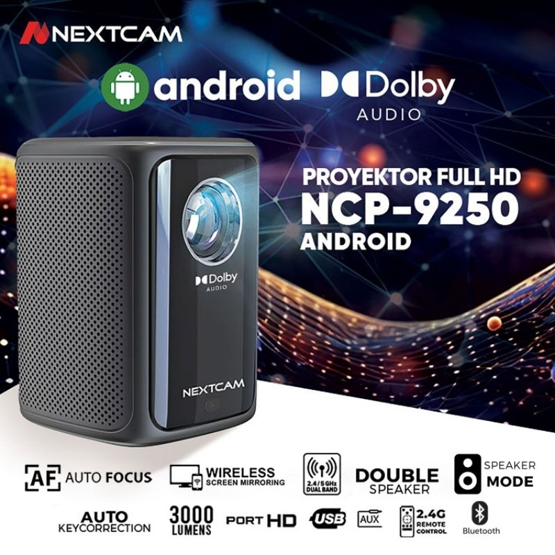 Jual NEXTCAM ANDROID LED SMART AUTO FOCUS PROYEKTOR DOLBY AUDIO 3000 ...