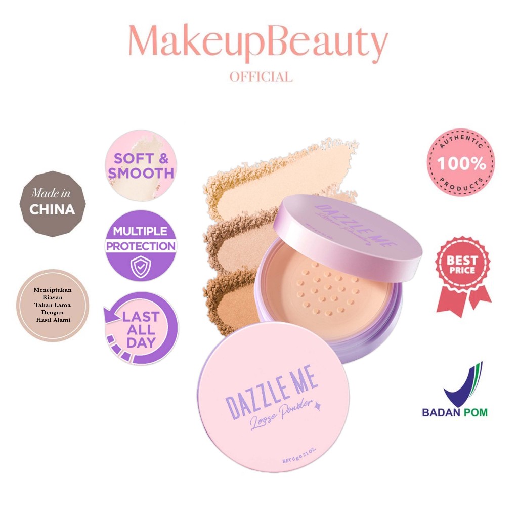 Jual DAZZLE ME Always Setting Loose Powder | Super Soft Smooth Bedak ...