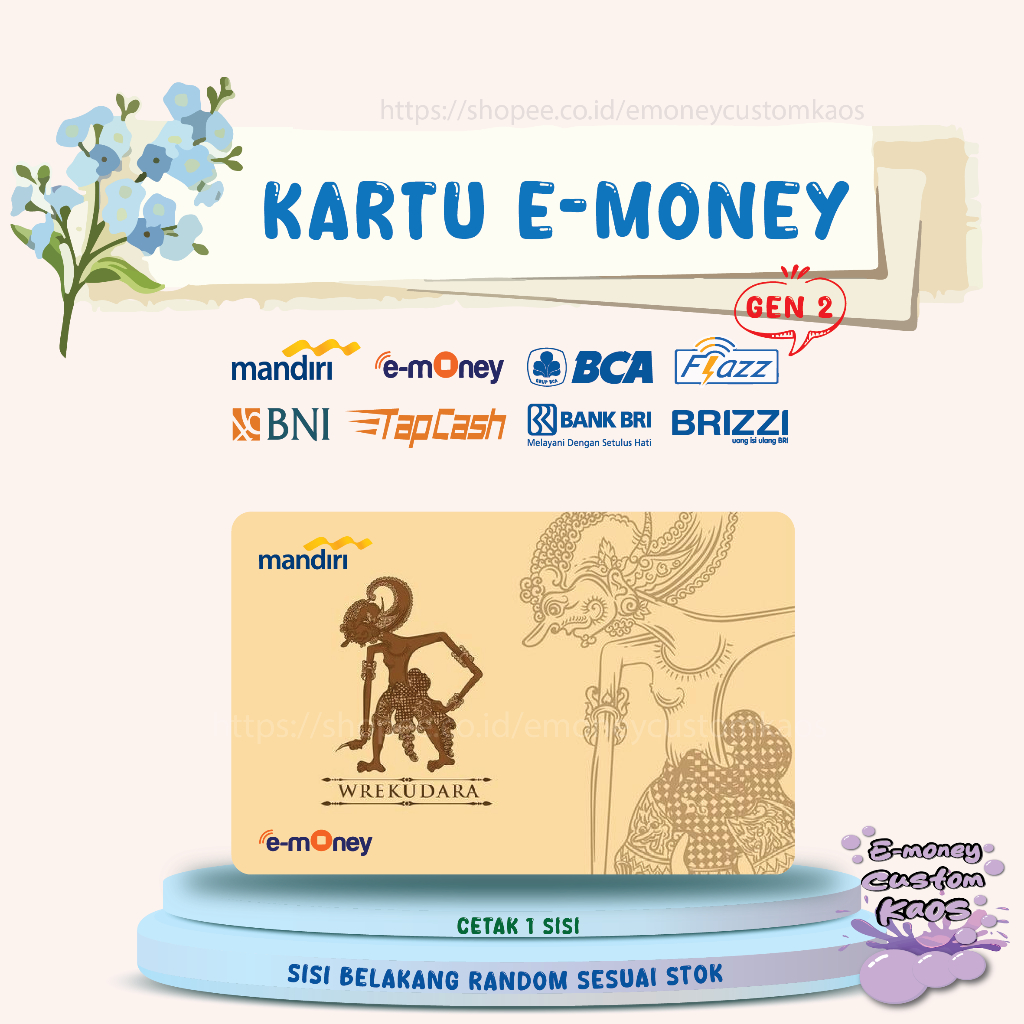 Jual KARTU EMONEY GAMBAR WAYANG KULIT WREKUDARA MANDIRI FLAZZ BCA BNI ...