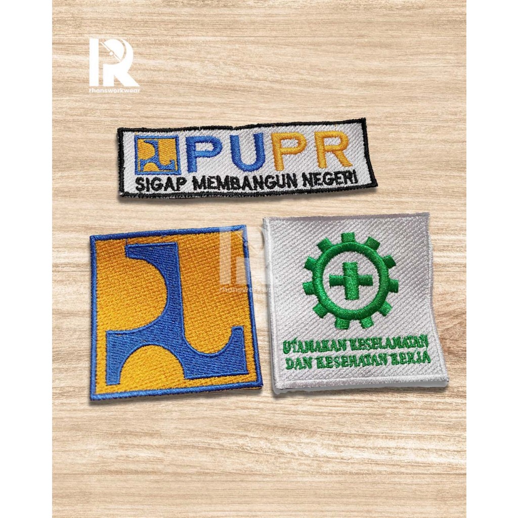 Jual PAKET LOGO PUPR + TULISAN+ LOGO SAFETY, Emblem bordir/ patch ...