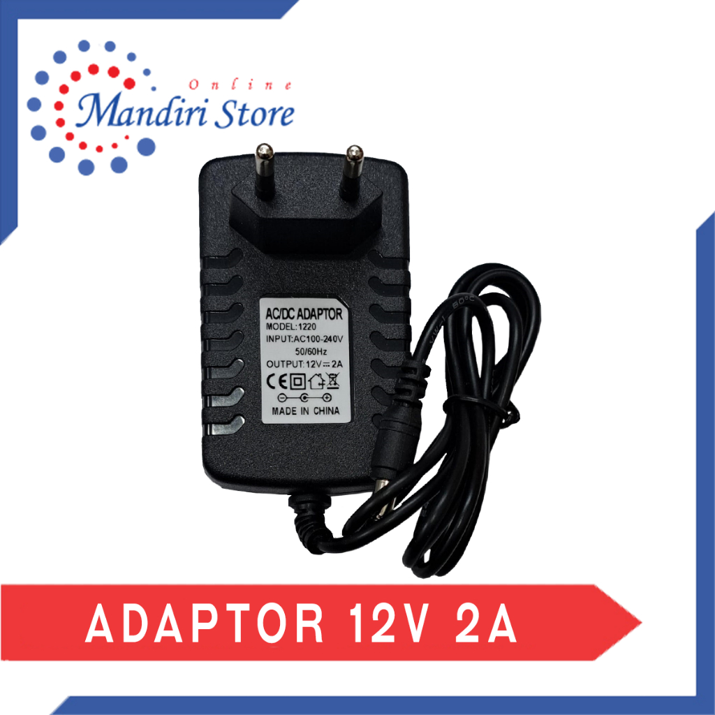 Jual AC/DC Power Adaptor 12V 2A Untuk INDOOR (1220) REAL | Shopee Indonesia