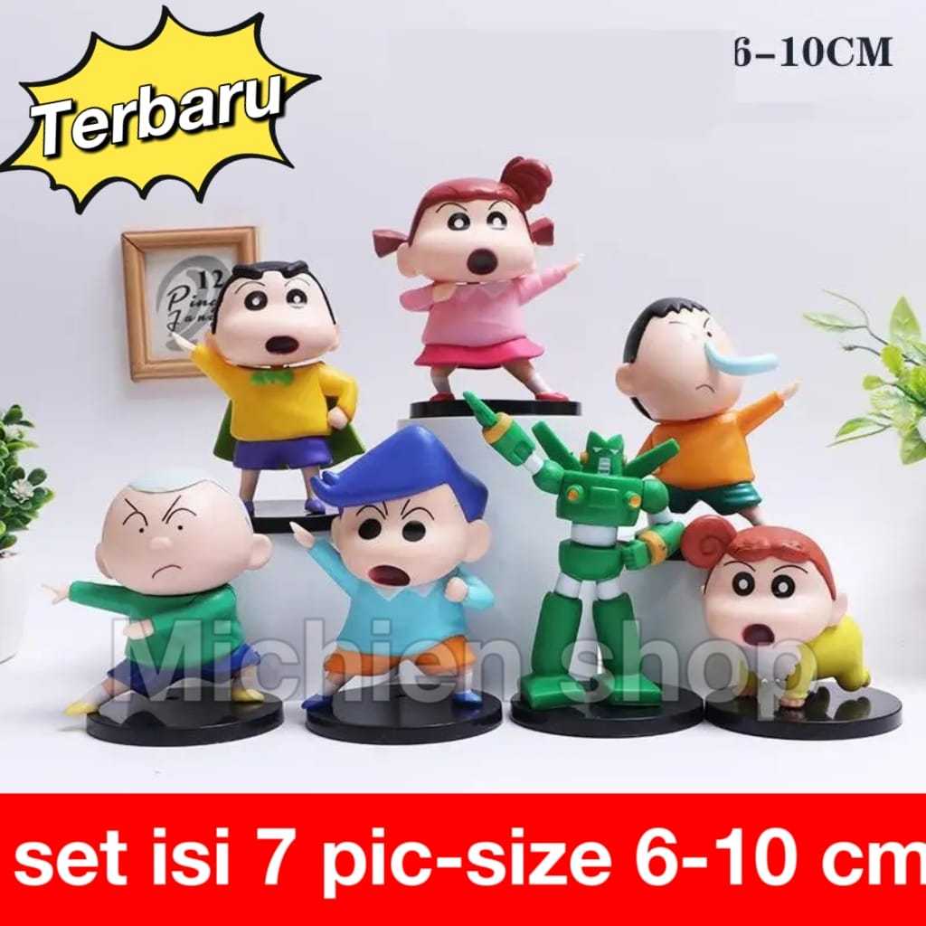 Jual Shin-chan Sta5 7pcs Crayon Action Figure Kantamu robo Sunflower ...