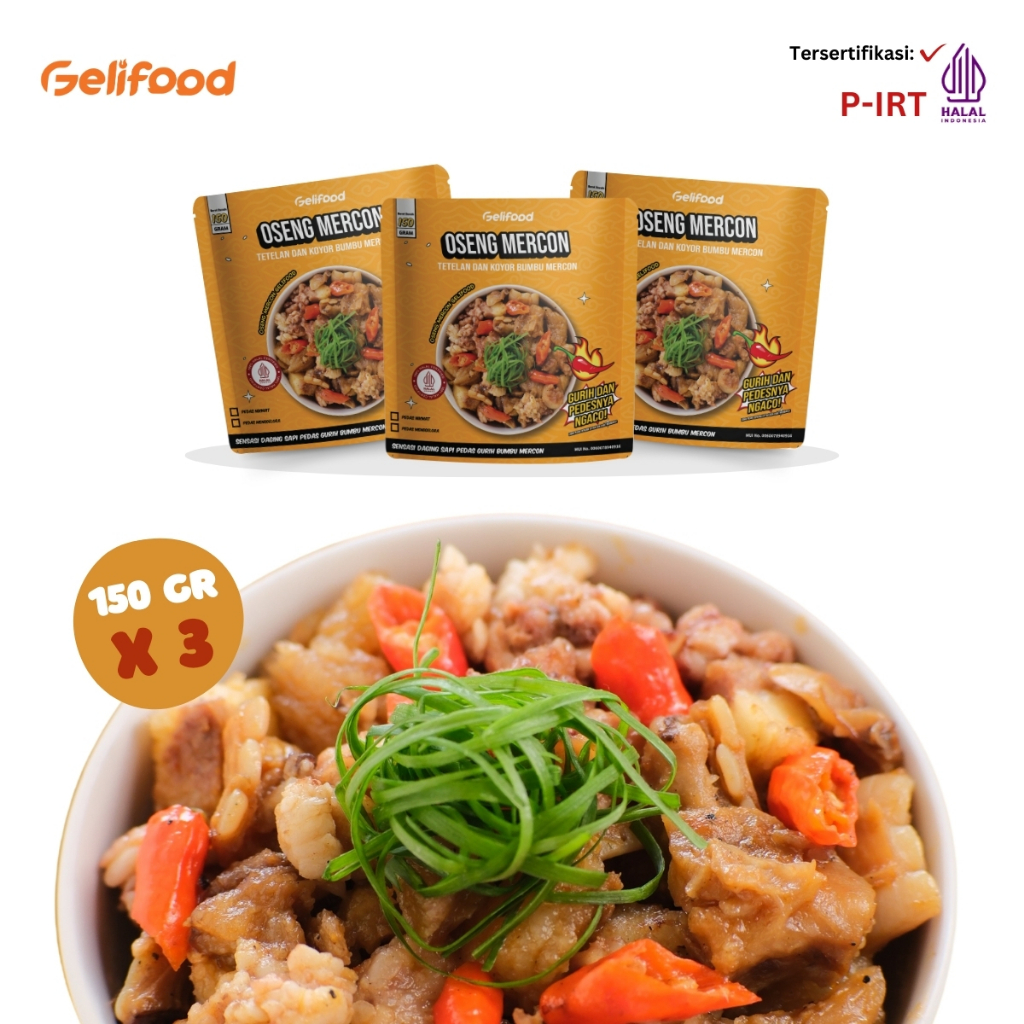 Jual Geli Food - Paket Kombo 3 Oseng Mercon Tetelan dan Koyor Sapi ...