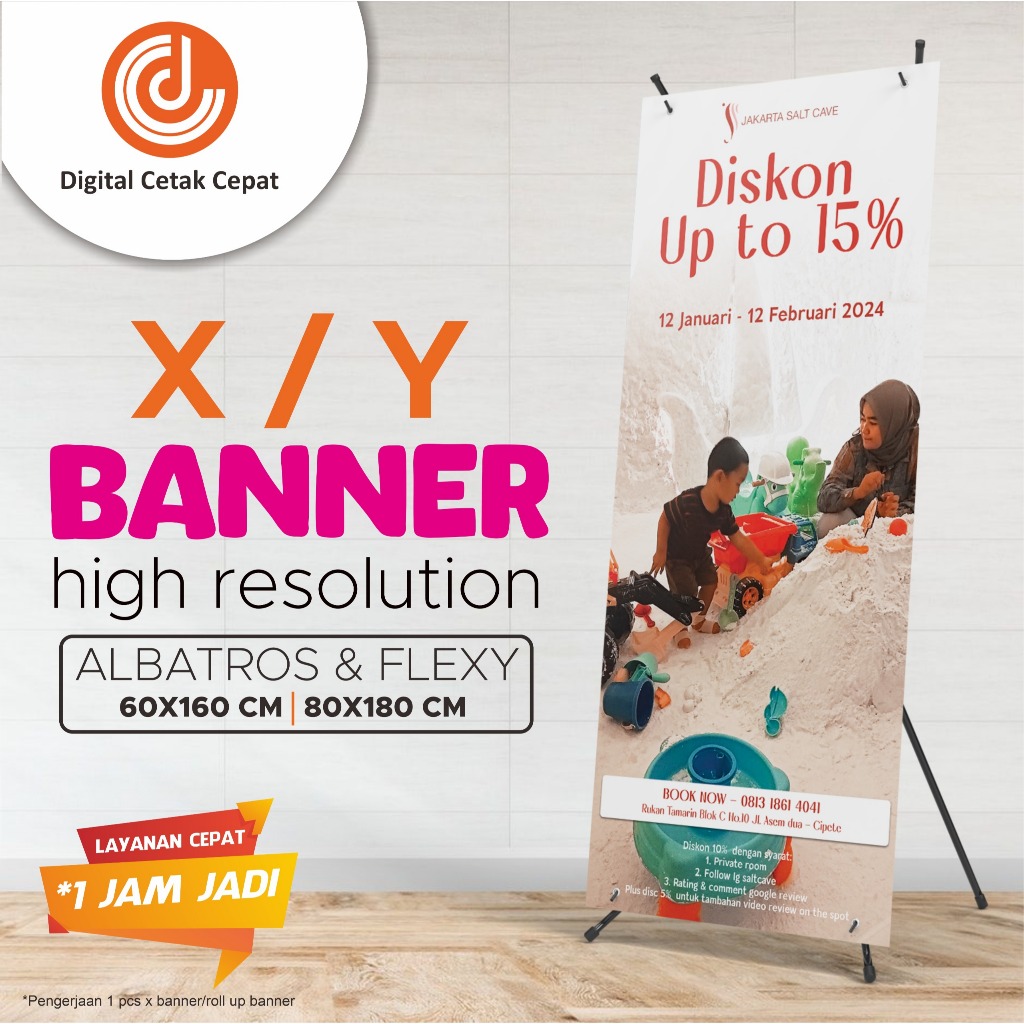 Jual Cetak Y Standing Banner - Flexy & Albatros 60x160 - 80x180 / X Banner / Paket Lengkap ...