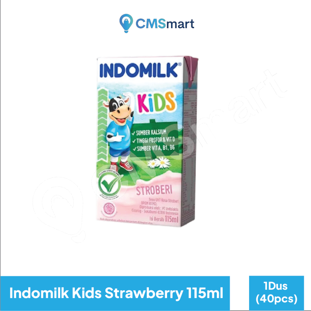 Jual Indomilk Susu UHT Kids Rasa Strawberry 115mlx40 (1 Karton ...