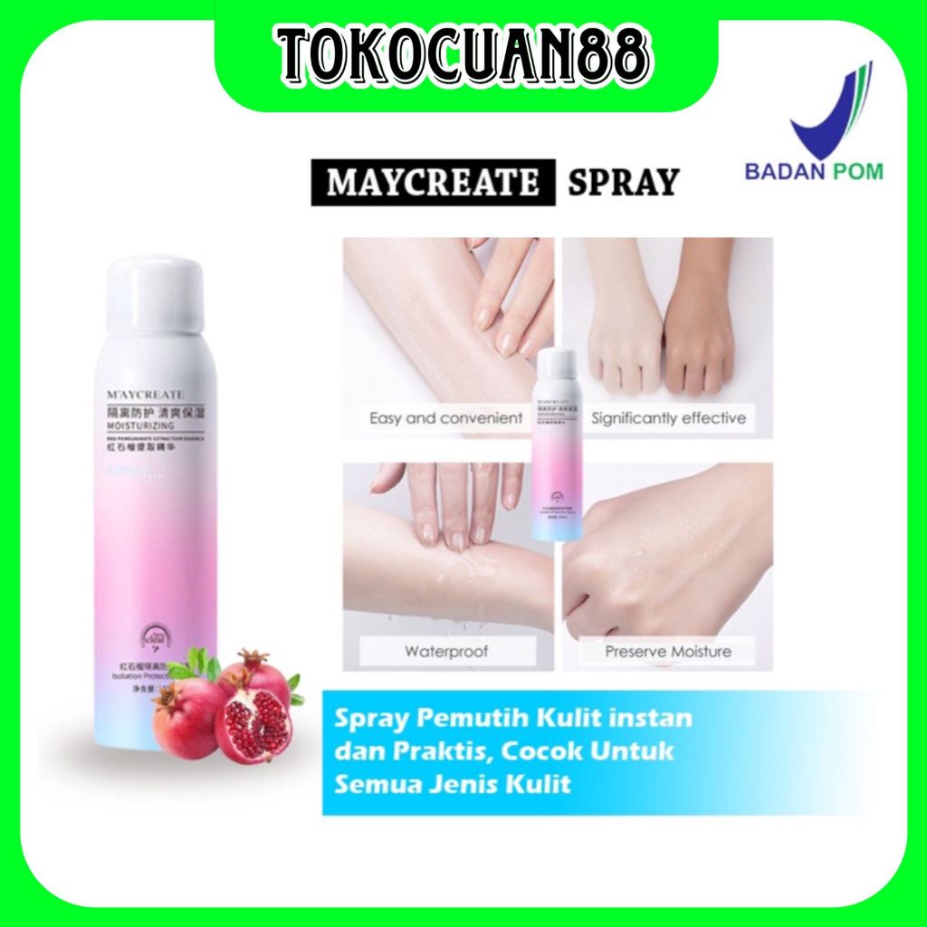 Jual Maycreate Spray Original Instant Whitening Lotion Pemutih Kulit ...