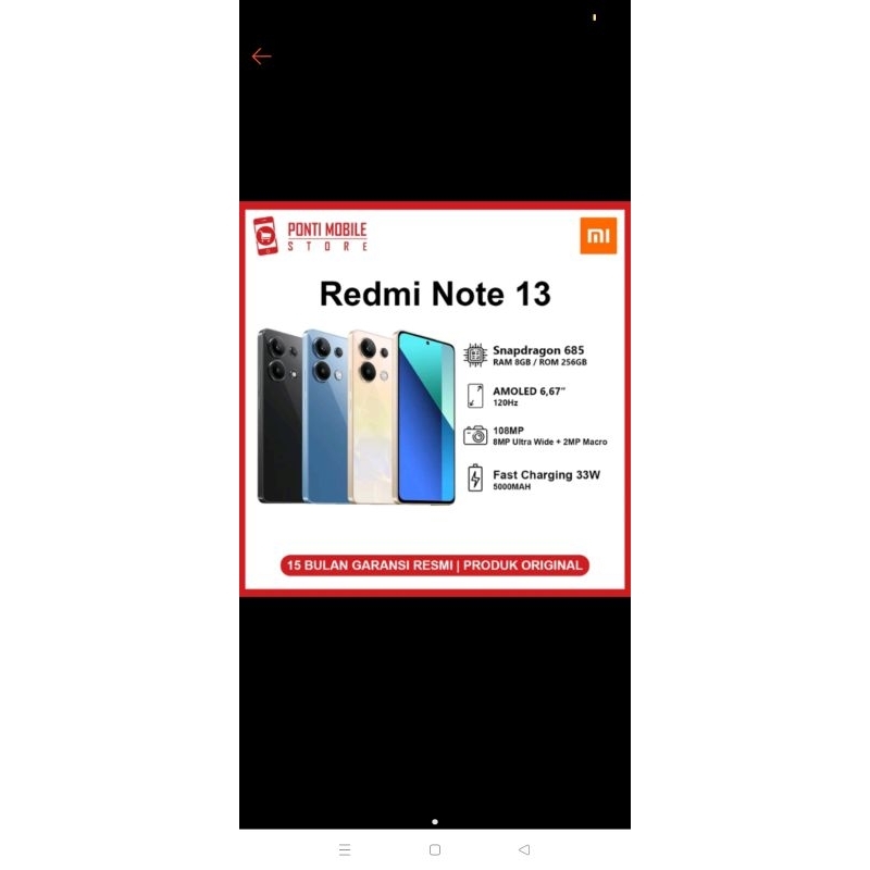 Jual XIOMI REDMI NOTE 13 8/128GB | Shopee Indonesia