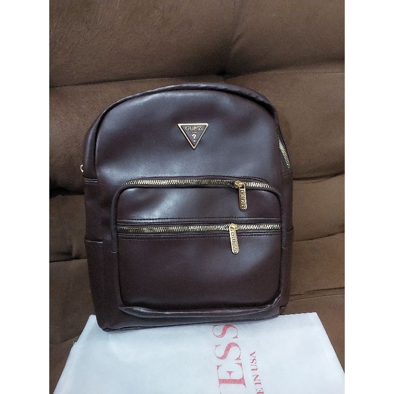 Jual tas ransel guess coklat (BARU) | Shopee Indonesia