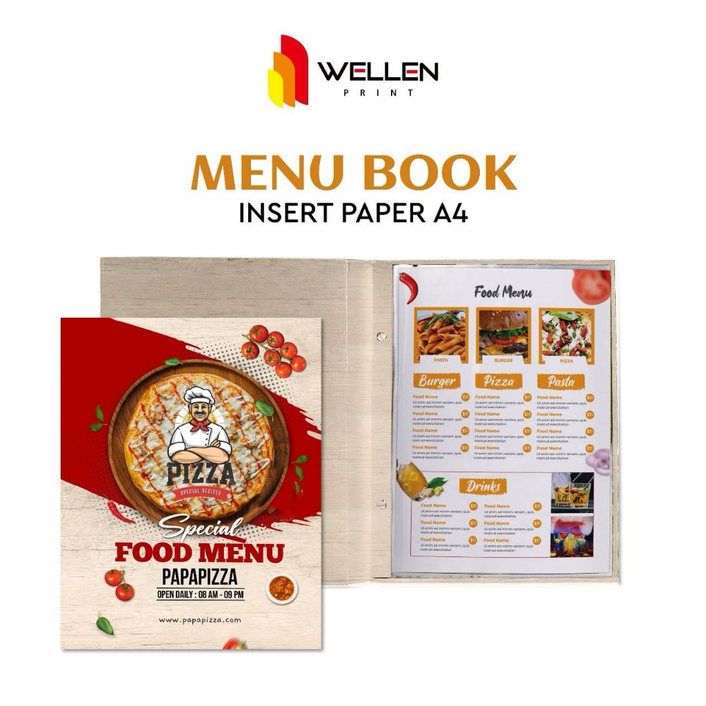Jual WELLEN PRINT – Cetak Menu Book Insert Paper A4 Custom / Print Buku ...
