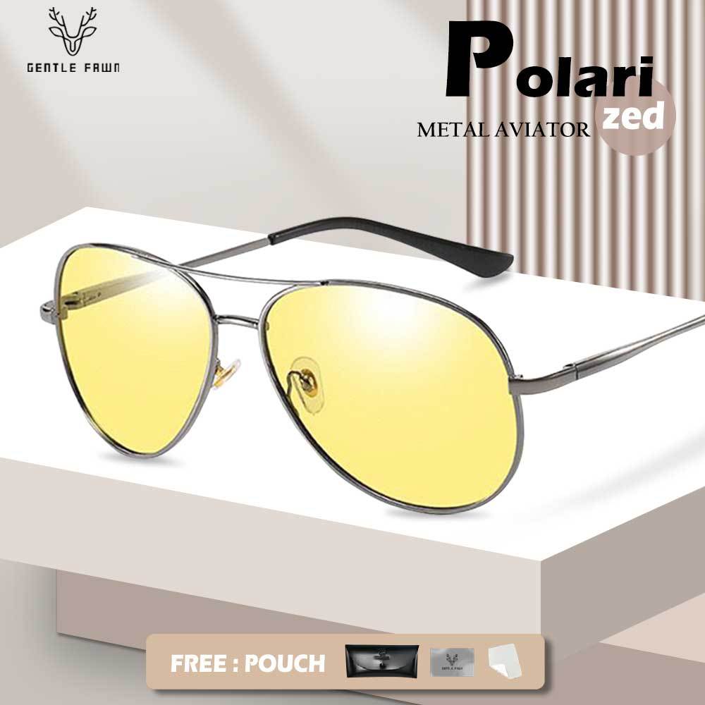 Jual Gentle Fawn Kacamata Aviator Lensa Polarized Night Vision Night ...