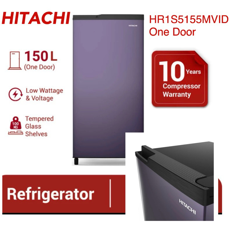 Jual [NEGO] HITACHI KULKAS HR1S5155MVID 151 liter 1 pintu refrigerator ...