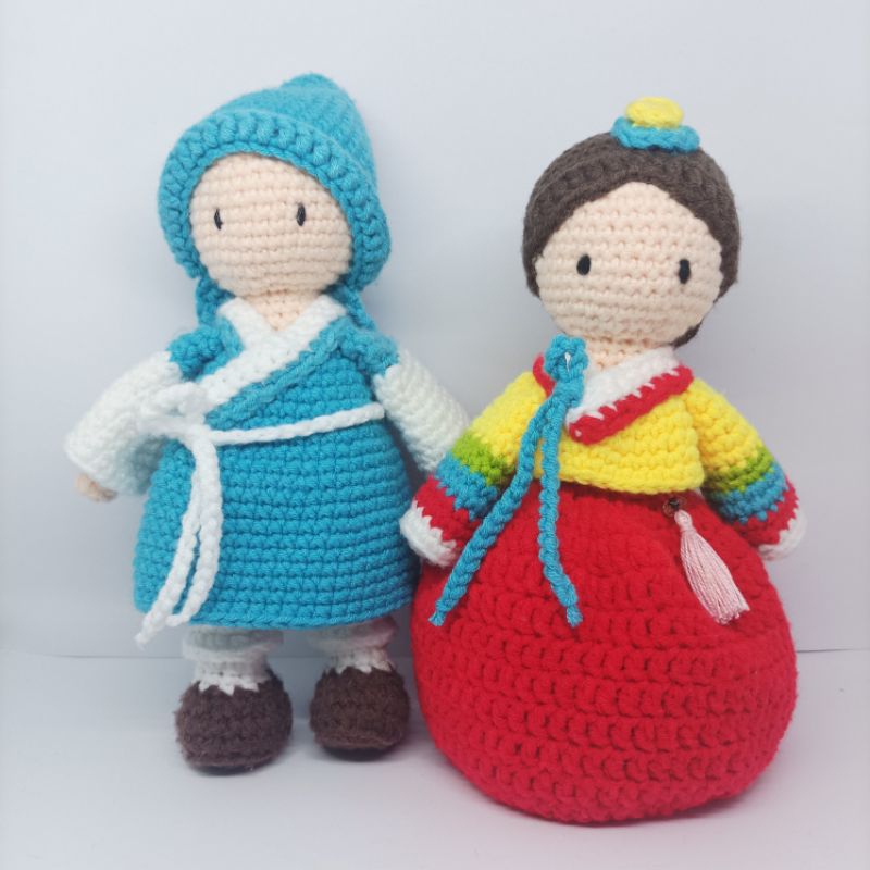Jual Boneka Rajut Korea Hanbok (Korean Couple Crochet Doll) | Shopee ...