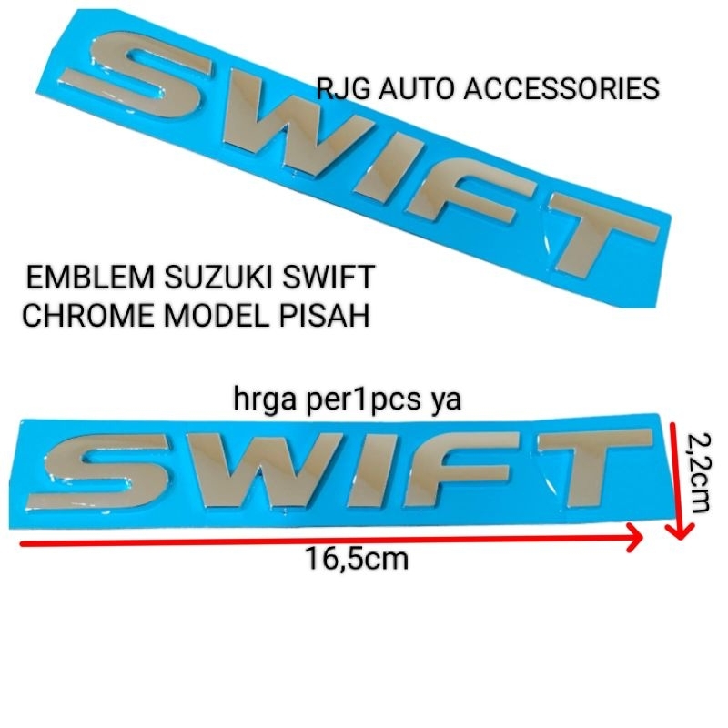 Jual EMBLEM LOGO STIKER TULISAN SUZUKI SWIFT CHROME MODEL PISAH | Shopee Indonesia