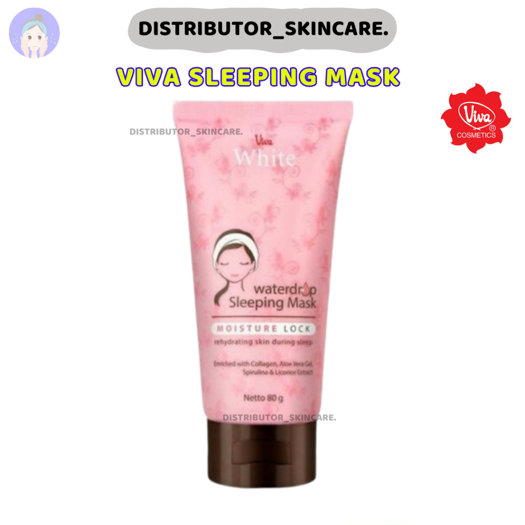 Jual Viva White Waterdrop Sleeping Mask with Collagen, Aloe Vera Gel ...