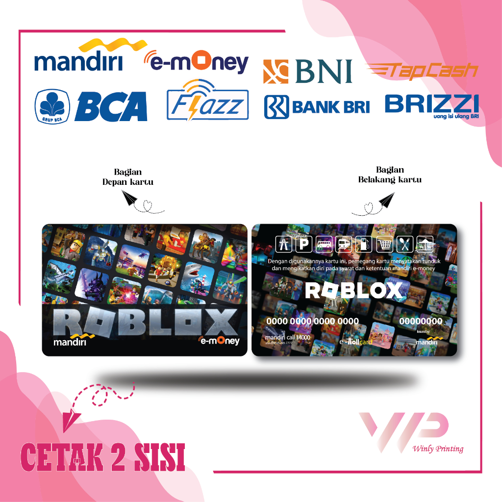 Jual KARTU EMONEY DESIGN ANIME GAME ROBLOX LOGO GAME ONLINE E MONEY E ...