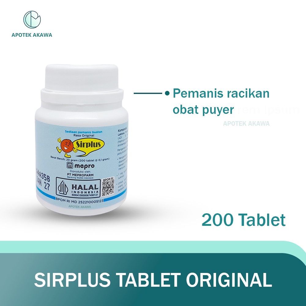 Jual SIRPLUS TABLET ORIGINAL /PEMANIS RACIKAN OBAT PUYER / APOTEK AKAWA ...