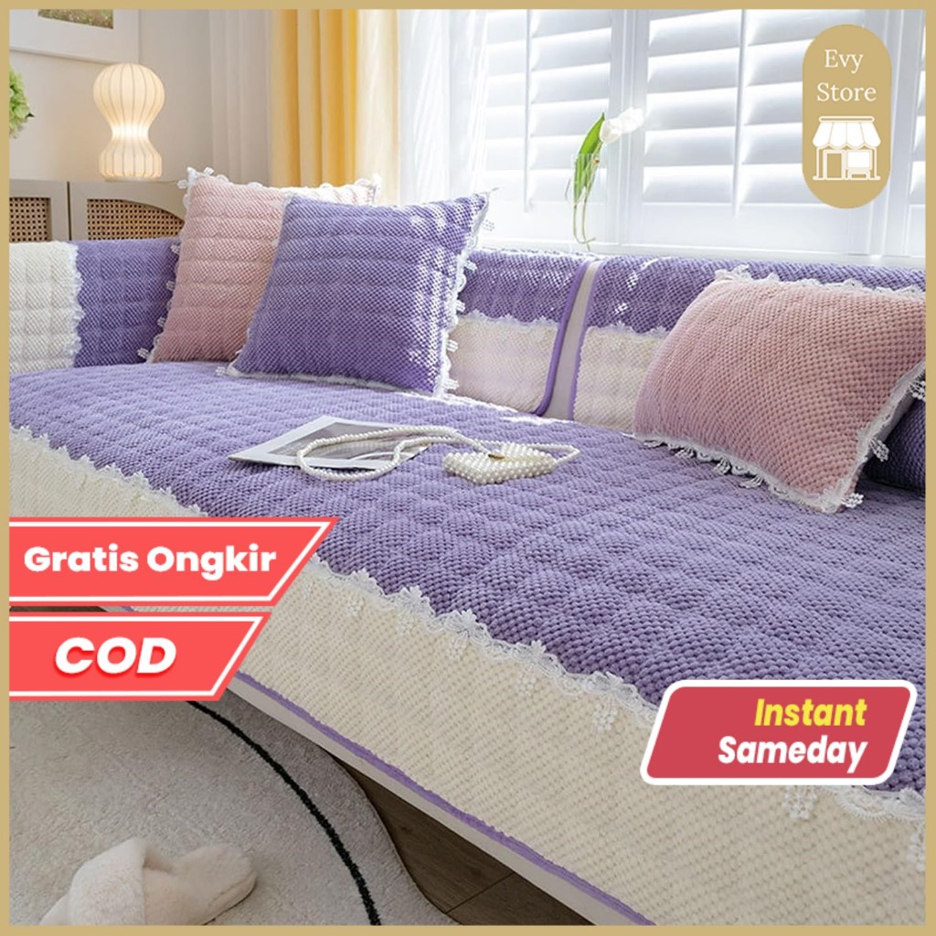 Jual Evy Store COD Cover Sarung Sofa 1 2 3 4 seater Mewah Tebal Anti-slip Penutup Kursi Sofa ...