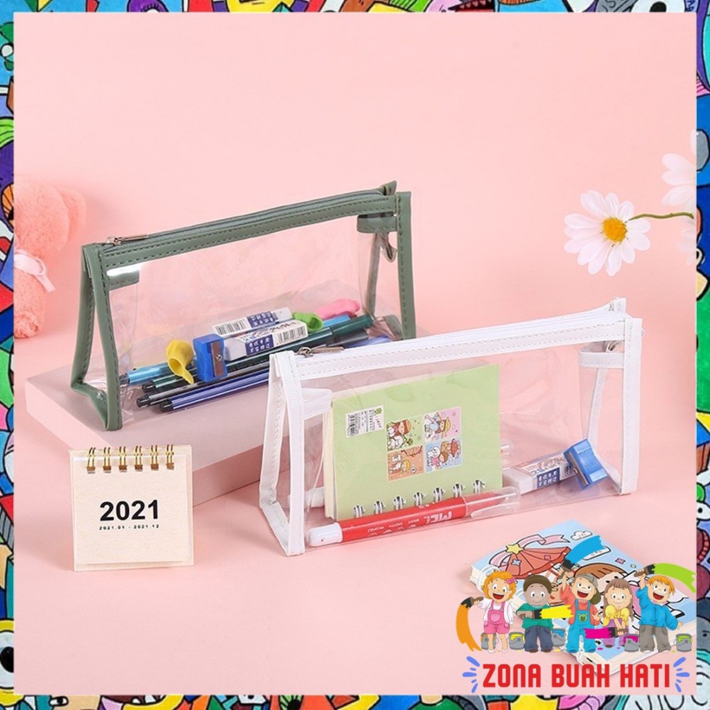 Jual ZBH Kotak Pensil Transparan Multifungsi Minimalis Tempat Pensil ...